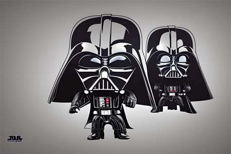 Hyper Realistic Detailed Funny Caricature Chibi Darth Vader · Creative