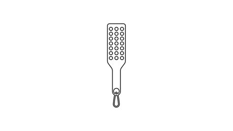 Black Spanking Paddle Line Icon On Stock Footage Video 100 Royalty