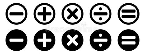Basic Mathematical Icon Basic Mathematical Symbol Set Of Mathematical Symbols Plus Minus