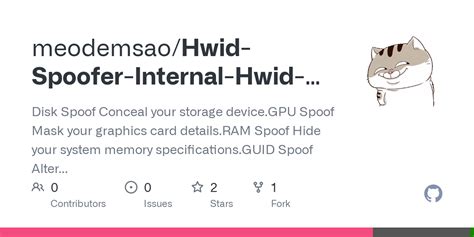 GitHub Meodemsao Hwid Spoofer Internal Hwid Changeer Bios Cpu More
