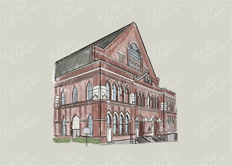 Ryman Auditorium Digital Download Illustration Etsy