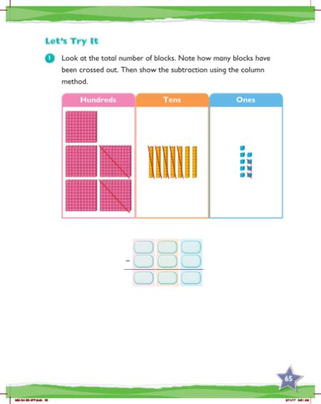 Subtracting 2 And 3 Digit Numbers Using Counting Blocks And Column