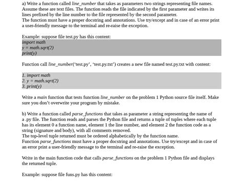 Solved A Write A Function Called Line Number That Takes As Chegg