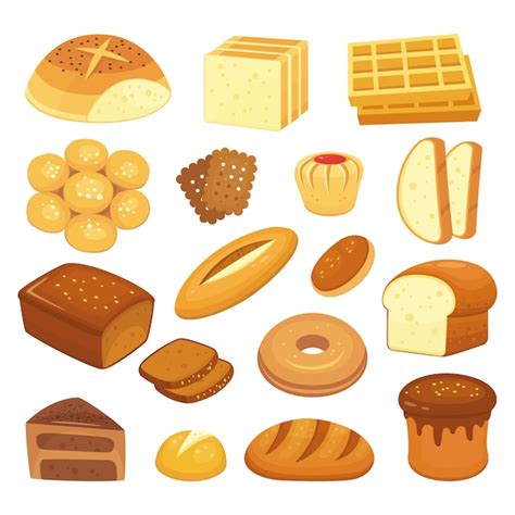Productos De Panadería De Dibujos Animados Pan Tostado Panecillo