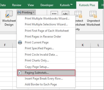 Quickly Inserting And Printing Subtotals On Each Page In Excel