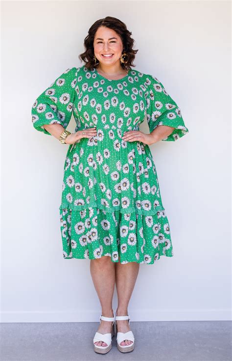 Barbados Mini Dress In Daisy Days Green Maiocchi