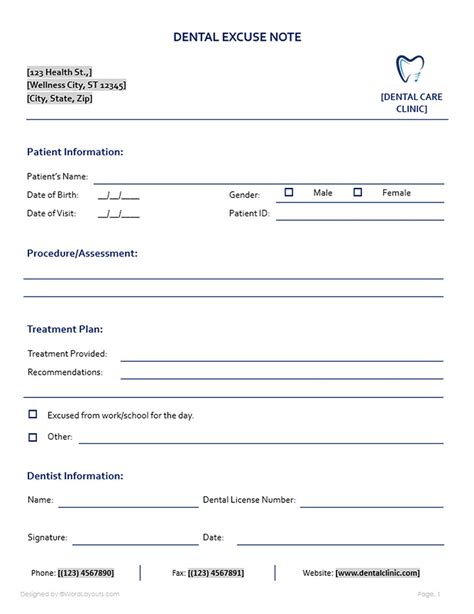 Free Obgyn Doctors Note Template Wordlayouts