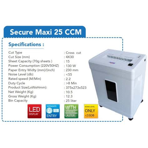 Jual Secure Paper Shredder Maxi 25 Ccm Cross Cut Mesin Penghancur
