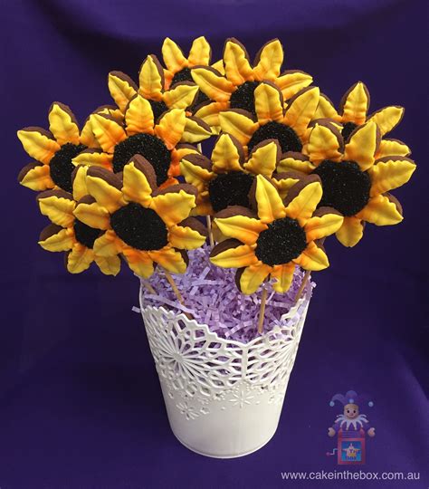 Sunflower Decorated Sugar Cookie Bouquet
