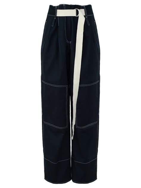 Lee Mathews Bonnie Drill Pant In Navy The Undone By Lee Mathews