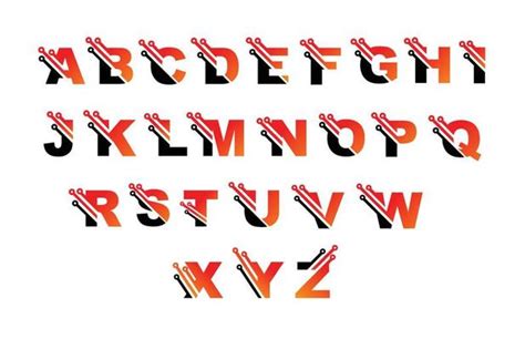 Circuit Board Font Vector Art Icons And Graphics For Free Download