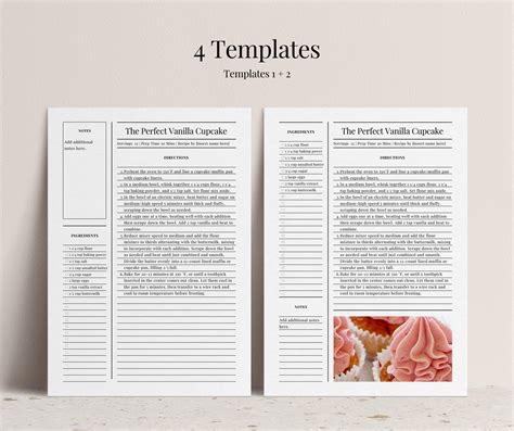 Google Docs Recipe Template Editable Recipe Binder Templates Recipe Cookbook Templates