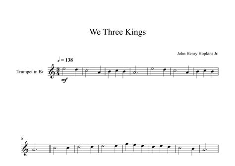 We Three Kings John Henry Hopkins Jr Trumpet Arr Digital Book