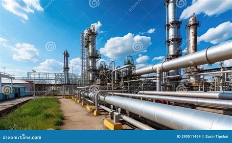 Large Oil Pipeline And Gas Pipeline In The Process Of Oil Refining And The Movement Of Oil And