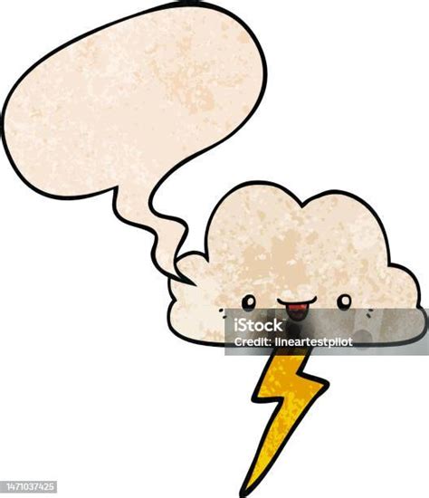 Nuage Dorage De Dessin Animé Avec Bulle De Dialogue Dans Un Style De Texture Rétro Vecteurs