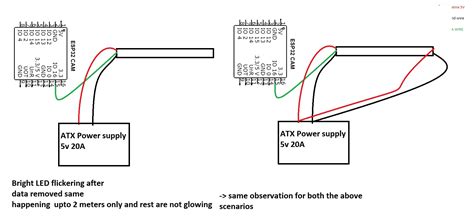 weird scenario with ws2812b power issue with esp32 cam leds and