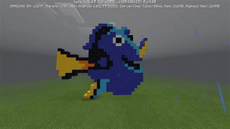 Easy Build A Pixel Art Of Dory Rminecraft