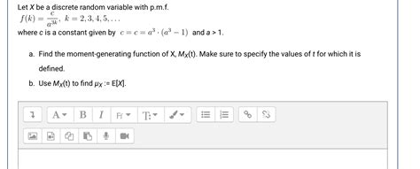 Solved с Let X Be A Discrete Random Variable With Pmf