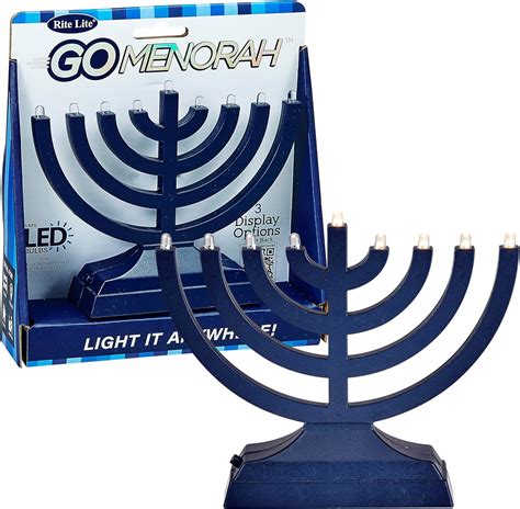 Rite Lite Go Menorah Mini Metallic Electric Menorah Led
