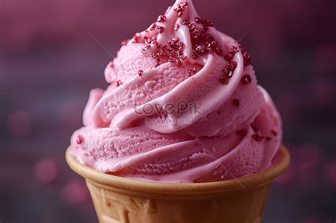 핑크 아이스크림 콘 사진 무료 다운로드 Lovepik