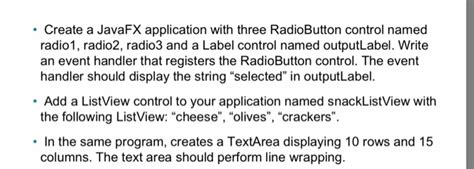solved create a javafx application with three radiobutton