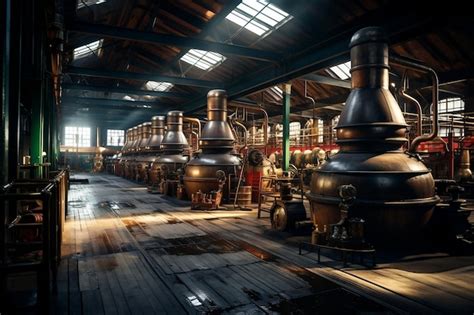 Vista Interior De La Destilería De Whisky Escocés Ai Foto Premium