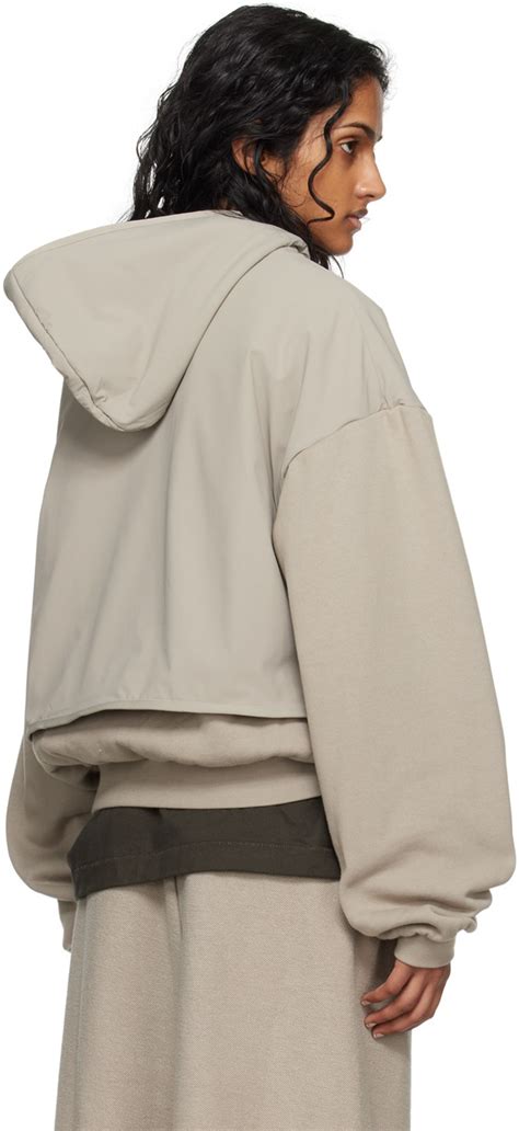 Fear Of God Essentials Gray Bonded Hoodie Fear Of God Essentials