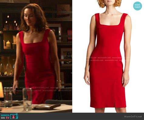 Wornontv Quinns Red Square Neck Dress On Younger Laura Benanti