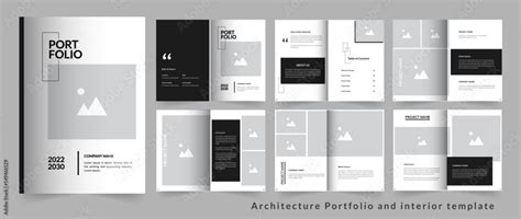 Portfolio Template Design Or Architecture Portfolio Template Stock