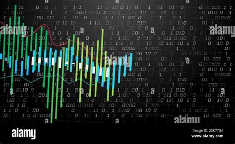 Animation Of Financial Data Processing And Binary Coding Over Black