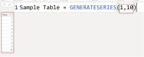 Creating A List Of Numbers Or Dates In Power Bi Using Generateseries