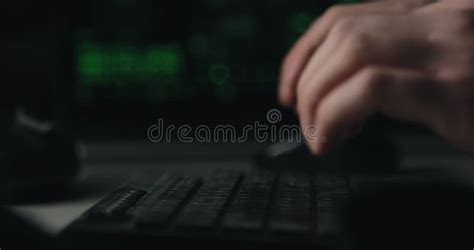 Hacker Is Typing Keys On A Keyboard In His Room Stock Video Video Of Typing Code 243052089