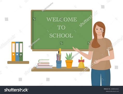 Teacher Classroom School Learning Concept Teacher Stock Vector Royalty