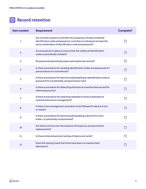 Fda 21 Cfr Part 11 Checklist