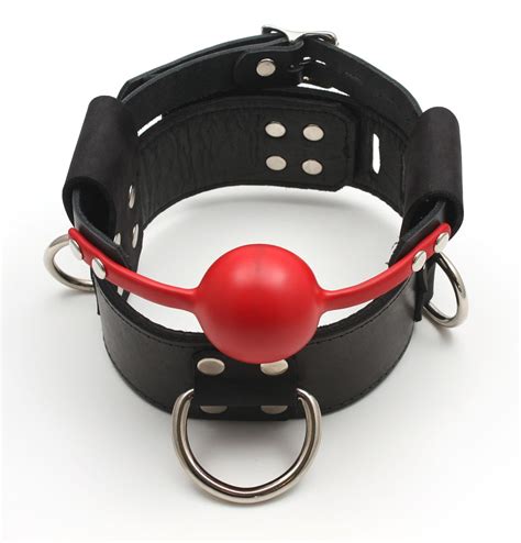 Mr S Leather Deluxe Ball Gag Slave Collar Large Red Ball Health And Personal Care