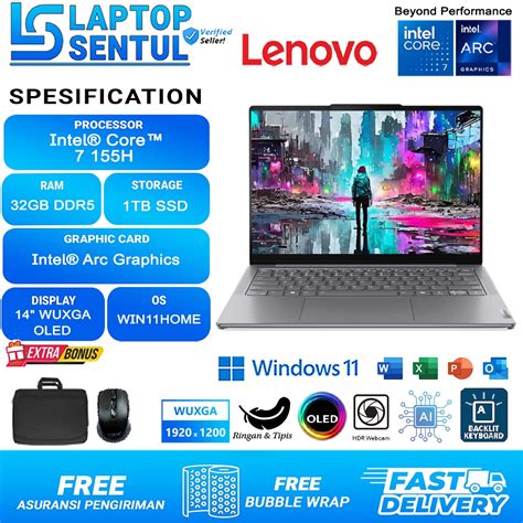 Jual Laptop Touchscreen Lenovo Ideapad Slim 7i 14 Intel Evo Core Ultra