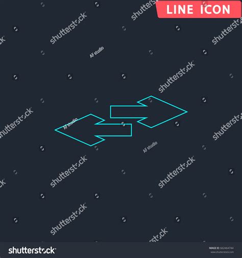 Side Arrow Blue Outline Vector Icon Stock Vector Royalty Free
