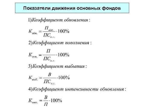 Расчет среднегодовой стоимости основных фондов Показатели состояния
