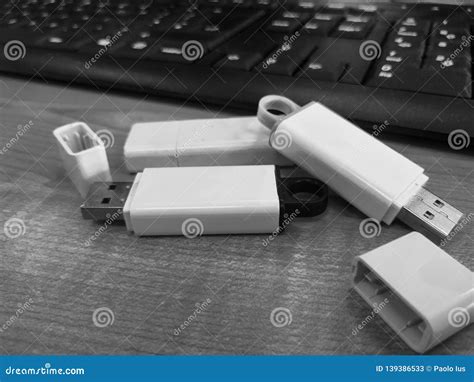 Usb Stick With Wooden Background Stock Image Image Of Copy Concept