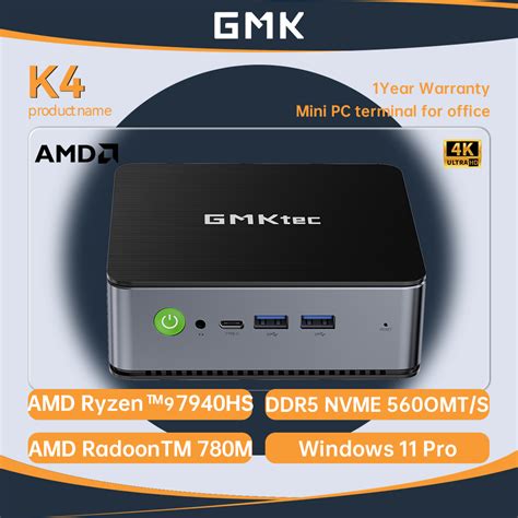 Gmktec K4 Mini Pc Amd Ryzen 9 7940hs Ddr5 Nvme 5600mt S Ssd Max 5 2ghz