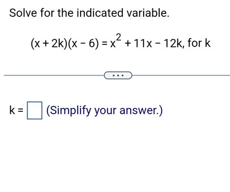 Solved Solve For The Indicated