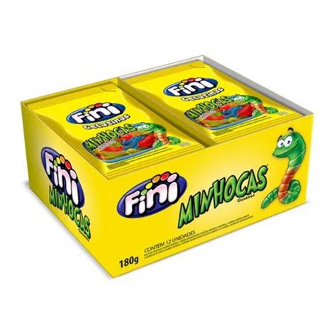 Bala De Gelatina Minhocas Fini 180g Extra Festas
