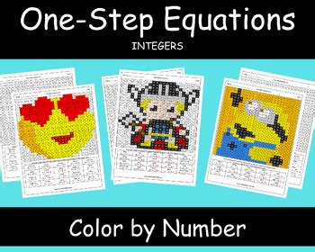 Solving One Step Equations All Operations Color By Number Page Coloring