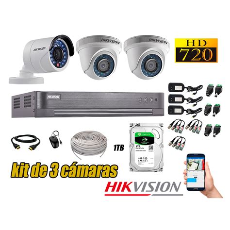 Ripley KIT 3 CÁMARA SEGURIDAD HIKVISION RI B017 KT03 HD 720P