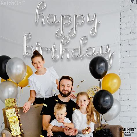 Katchon Cartel De Globos Plateados De Feliz Cumpleaños 16 Pulgadas