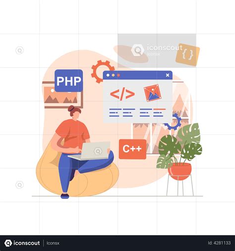 Female Php Developer Working On Laptop Animation Free Download People Animations Iconscout