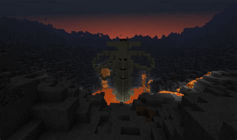 Angry Lava Vomiting Skeleton In A Hell Hole Minecraft Map
