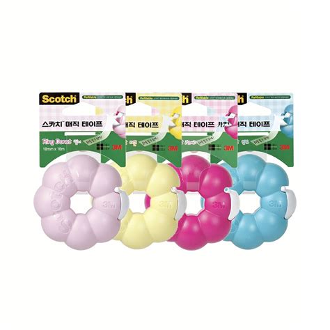 3m 스카치 매직 테이프 링 도넛 모양 디스펜서리필 포함 18mm X 16m 티몬