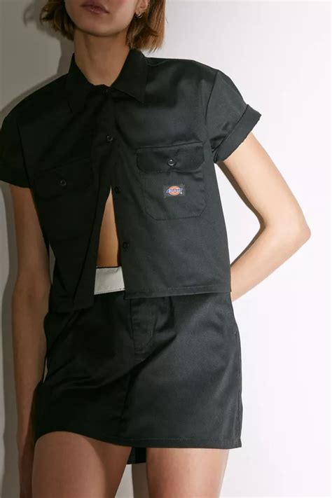 Dickies Cropped Short Sleeve Work Shirt Urban Outfitters
