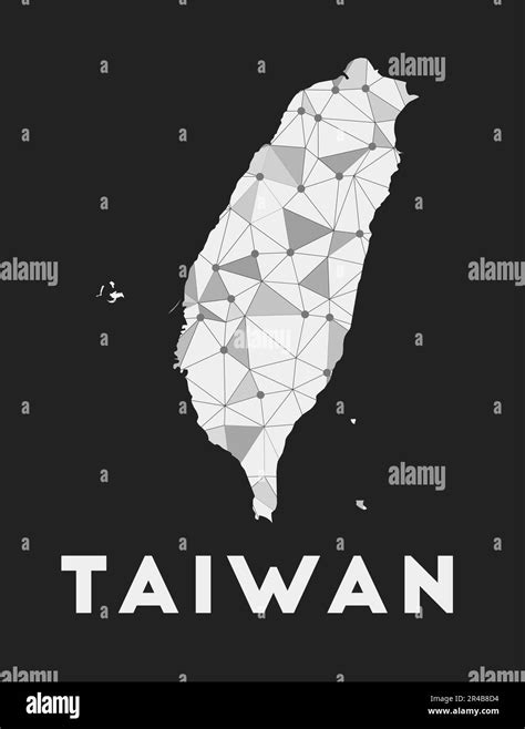 Taiwan Communication Network Map Of Country Taiwan Trendy Geometric